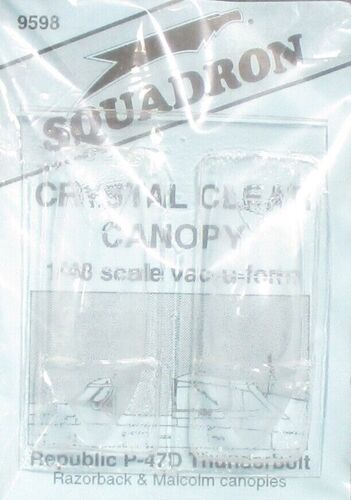 Squadron Canopies 9598 Republic P-47 D Thunderbolt - Razorback & Malcolm canopies - 2 pcs (designed to be used with Hasegawa kits)