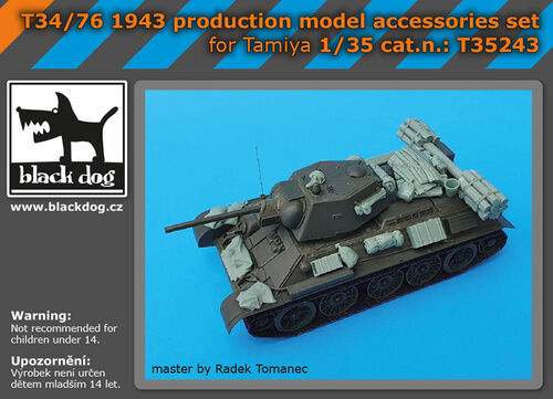 Black Dog T35243 T34/76 1943 production model accessories set for Tamiya