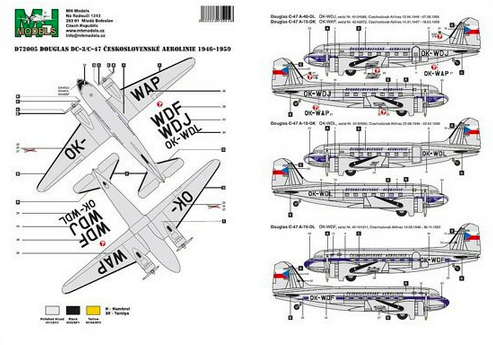 MH Models D72005 Douglas DC-3/C-47 Československé Aerolinie 1946-1959