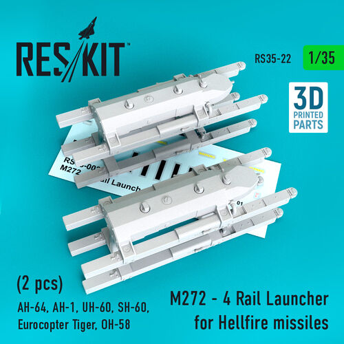 DISCONTINUED RES/KIT 35-0022 M272 - 4 Rail Launcher for Hellfire missiles (2 pcs) (AH-64, AH-1, UH-60, SH-60, Eurocopter Tiger, OH-58)