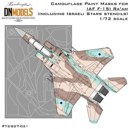 DN Models 72-827-021 Camouflage Paint Masks And Star Stencils For IAF F-15i Ra'am (For G.W.H)