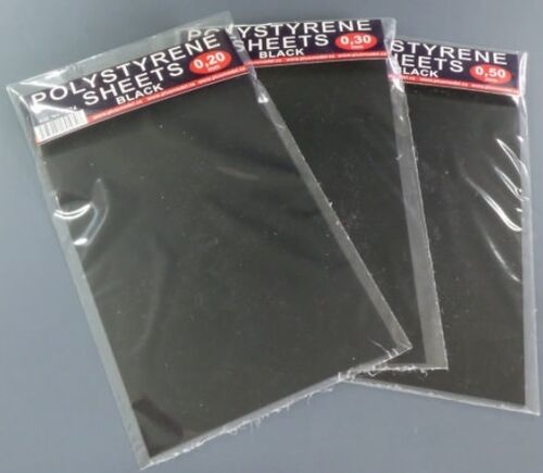 Plus Model 575 Polystyrene sheet black 110 x 190 mm (0,3 mm)
