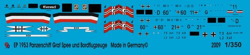 Peddinghaus-Decals 1953 Pocket Battleship Graf Spee Markings And Board Planes