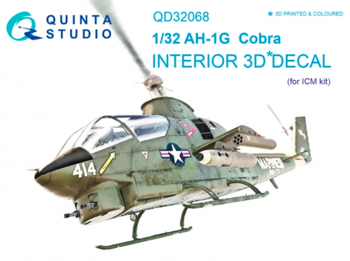 Quinta Studio QD32068 AH-1G Cobra 3D-Printed and coloured Interior on decal paper