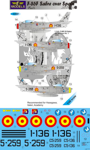 LF Models C4847 N.A. F-86F Sabre over Spain part I.