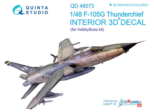 Quinta Studio QD48073 F-105G 3D-Printed & coloured Interior on decal paper
