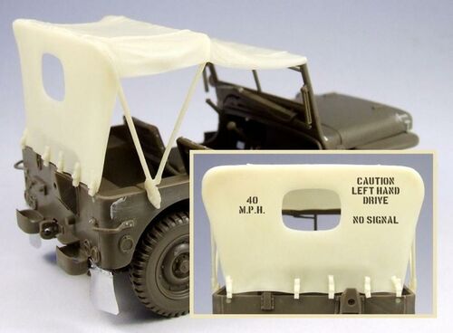 The Bodi Miniatures 35038 Willys jeep tarp set for Tamiya kit & masking film