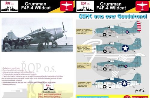 Ropos Models MNFDL72040 Grumman F4F-4 Wildcat - USMC aces over Guadalcanal