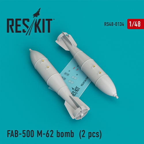 DISCONTINUED RES/KIT 48-0134 FAB-500 M-62 bomb (2 pcs) (Su-17, Su-22, Su-24, Su-25, Su-30, Su-34)