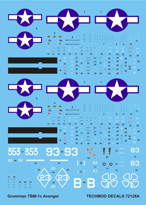 Techmod 72128 Grumman TBM-1C Avenger