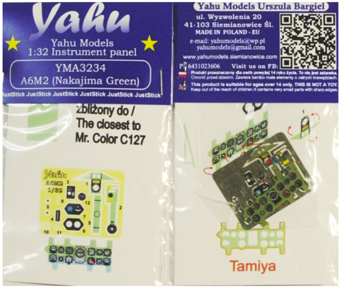Yahu Models A3234 A6M2 Naklajima Green (Tamiya)