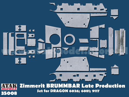 Atak Model 35008 Zimmerit Sd.Kfz.166 Brummbar for Dragon model