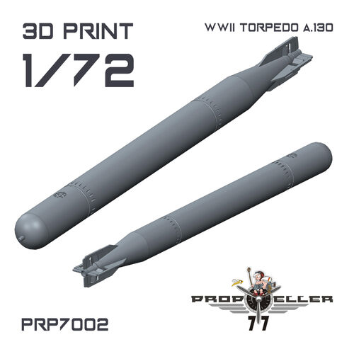 77propeller 7002 Italian WWII Torpedo A.130 Variant 2 (3D-Printed)