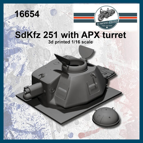 FC ModelTrend 16654 SdKfz 251 with APX Turret (3D-printed)