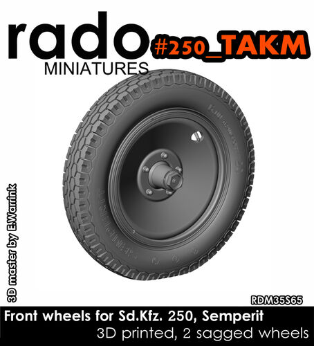 Rado Miniatures 35S65 Front wheels for Sd.Kfz. 250, Semperit (for Takom kits)