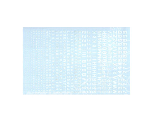 Berna Decals 004 Figures & Letters White 45° Code (1, 2, 3, 4 & 6mm)