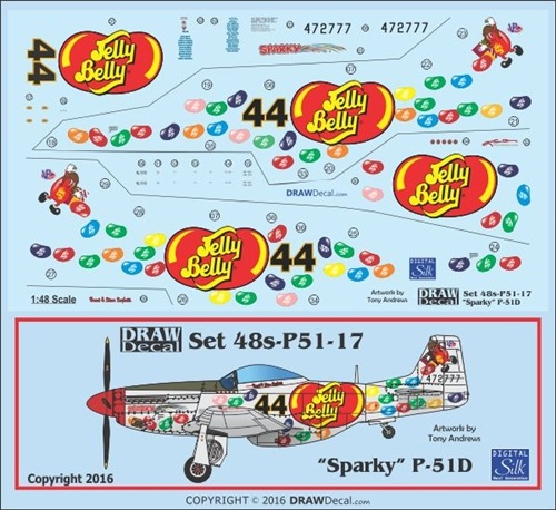 Draw Decal 48-P51-17 North American P-51 D - "Sparky" Gathering of Mustangs and Legends