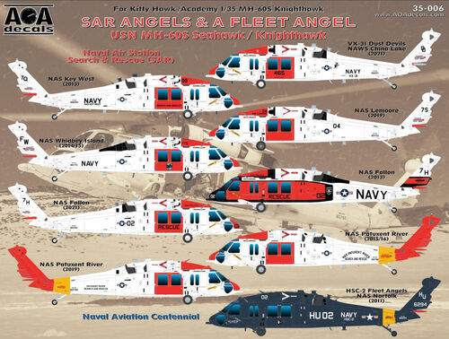 AOA decals 35-006 SAR Angels & A Fleet Angel - USN Sikorsky MH-60S Seahawk/Knighthawk