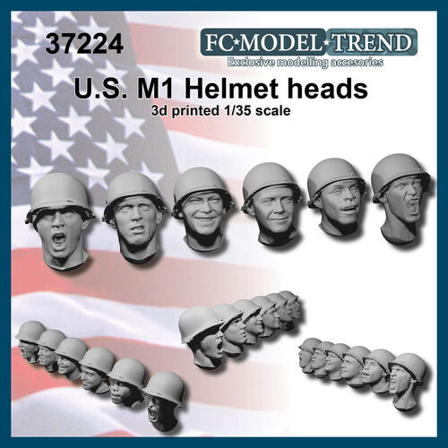 FC ModelTrend 37224 U.S. M1 Helmet Heads