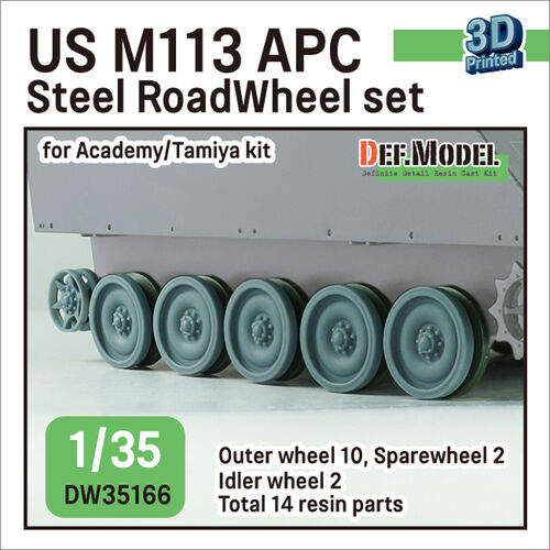 DEF Model DW35166 US M113 APC Steel RoadWheel Set (For Academy, Tamiya)