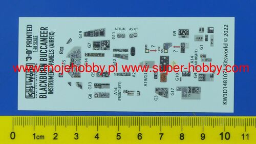 Kits World 3D1481071 Blackburn Buccaneer S.2C/D 3D cockpit decal (for Airfix 12012 kit)