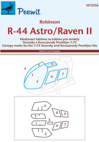 Peewit 72256 Canopy mask for Robinson R-44 Astro/ Raven II Stransky and Kovozávody Prostìjov