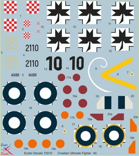 Exotic Decals 72010 Croatian Ultimate Fighter #3 Black 10 BF 109 G in Croatian Service - Part 3