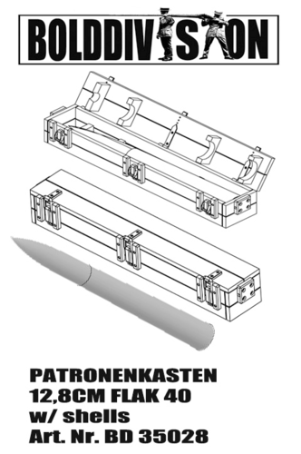 Bold Division 35028 Patronenkasten 12,8cm Flak 40 with metal ammo shells