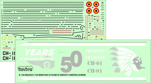 Model Maker Decals D72190 Belgian C-130 Hercules 50 years in service - Farewell scheme