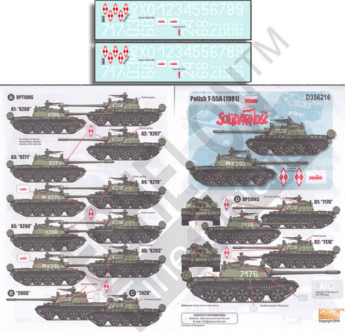 Echelon Fine Details D356216 Polish T-55A 1981