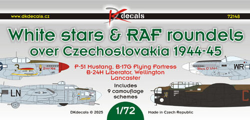 DKdecals 72148 Allied Aircrafts over Czechoslovakia 1944-45 - USAAF / RAF