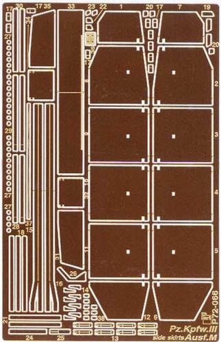 Part P72-066 Pz.Kpfw.III Ausf.M side skirts Revell