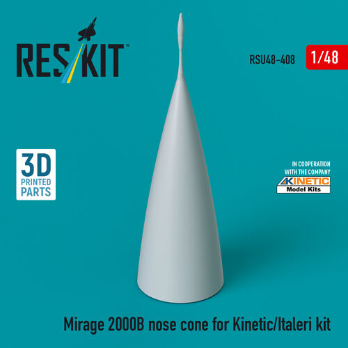 RES/KIT U48-0408 Mirage 2000B Nose Cone For Kinetic/Italeri Kit (3D Printed)