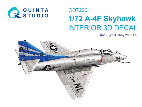 Quinta Studio QD72201 Douglas A-4 F Skyhawk - 3D-Printed & Coloured Interior on Decal Paper (for Fujimi / Hobby 2000) Kits)