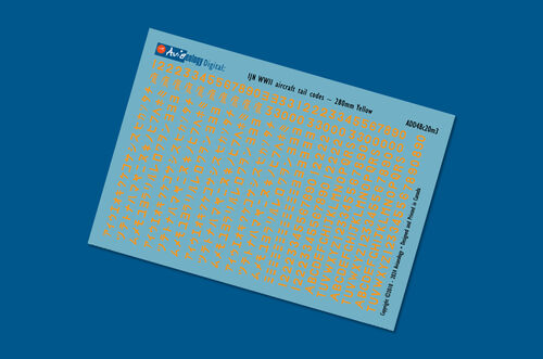 Aviaeology ADD48C020M3 Imperial Japanese Navy WWII Aircraft Tail Codes - 280mm Yellow