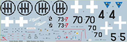Exotic Decals 48028 Italian Gustavs over Rome #4 - Bf-109 G in Regia Aeronautica (Part 4)