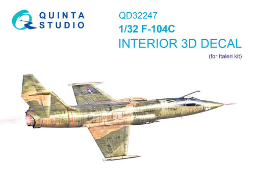 Quinta Studio QD32247 F-104 C - 3D-Printed & Coloured Interior on Decal Paper (for Italeri kits)