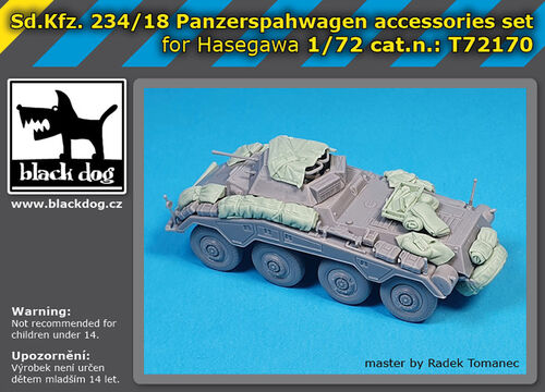 Black Dog T72170 Sd.Kfz. 234/18 Panzerspahwagen Accessories Set (For Hasegawa)