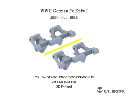 ET Model P35-400 WWII German Pz.Kpfw.I Workable Track (3D Printed) (For Dragon/HobbyBoss/TakomKit)