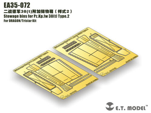 ET Model EA35-072 Stowage bins for PzKpfw 38(t) - Type 2 (for Dragon / Tristar Kit)