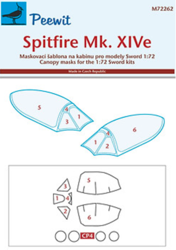 Peewit 72262 Canopy mask for Spitfire Mk.XIVe Sword