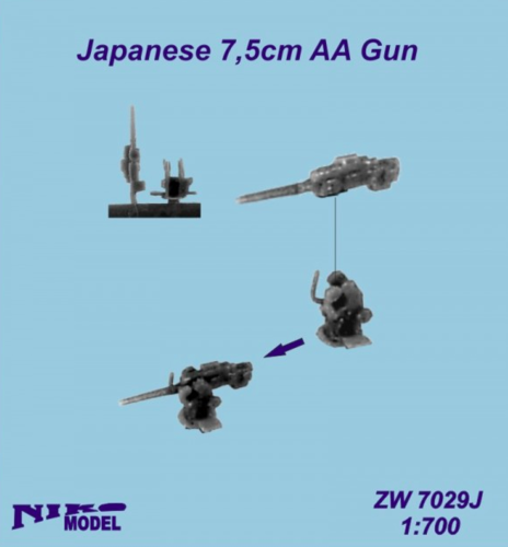 NIKO MODEL ZW7029J Japanese 7,5cm AA Gun 5 to a pack