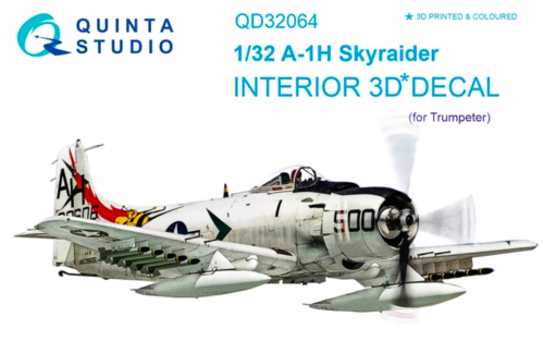 Quinta Studio QD32064 A-1H Skyraider 3D-Printed and coloured Interior on decal paper