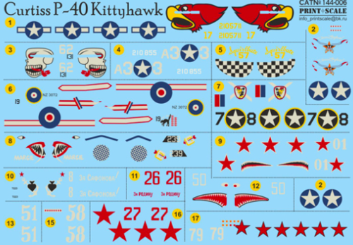 Print Scale 144-006 Curtiss P-40 Kittyhawk
