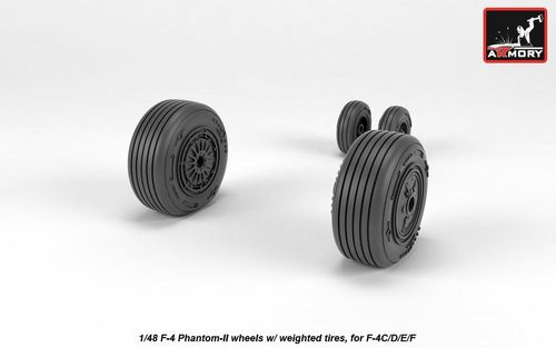 Armory Models Group AW48324 F-4 Phantom-II wheels w/ weighted tires, mid