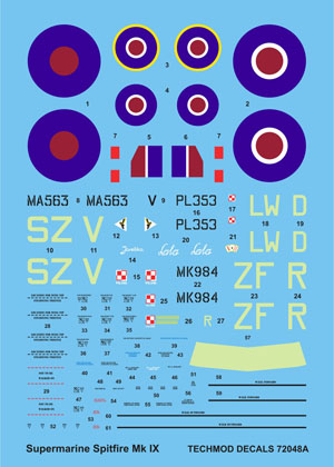 Techmod 72048 Supermarine Spitfire F.IX