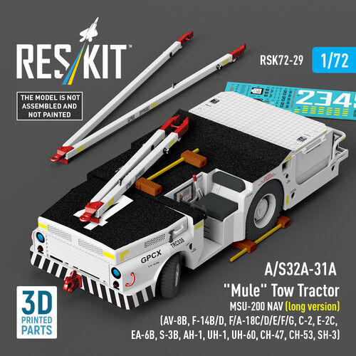 RES/KIT K72-0029 A/S32A-31A "Mule" Tow Tractor MSU-200 NAV (long version) - 3D Printed Model Kit