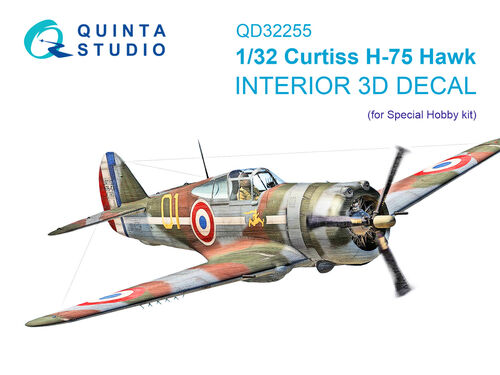 Quinta Studio QD32255 Curtiss H-75 Hawk - 3D-Printed & Coloured Interior on Decal Paper (for Special Hobby Kits)