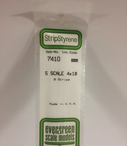 Evergreen 07410 "O" Scale Polystyrene Strip (35 cm) 1,57 x 4,00 mm (4 x 10) (1 pc)