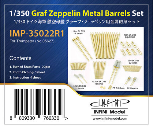 Infinimodel IMP35022R1 Graf Zeppelin - Metal Barrel Set (for Trumpeter 05627 Kit)